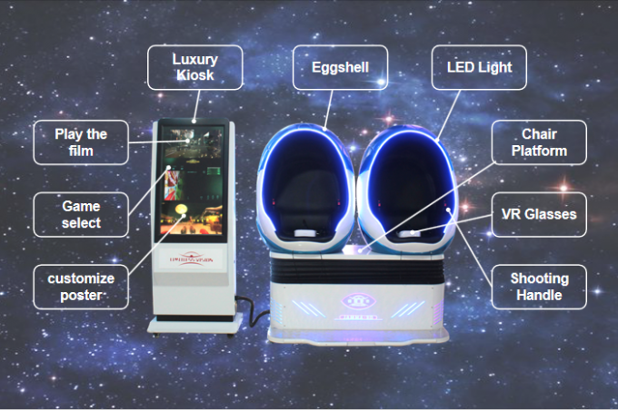 Riding 9D Virtual Reality Simulator 2 Seats Air Jet Vibration Effects ...